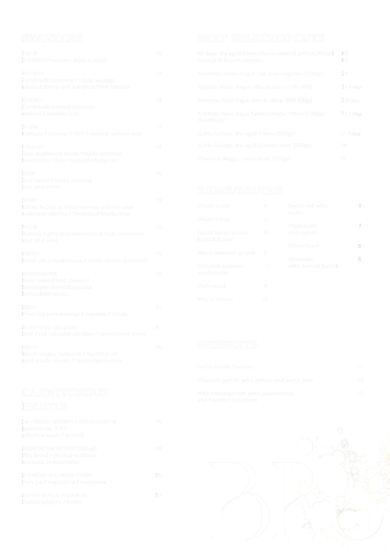 Our Menu – Brutus Tavern Premium Steakhouse at Kolonaki, Athens
